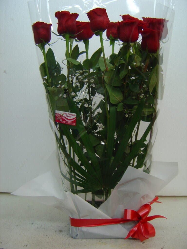 Block of 10 Red Roses - Your Favourite Florist